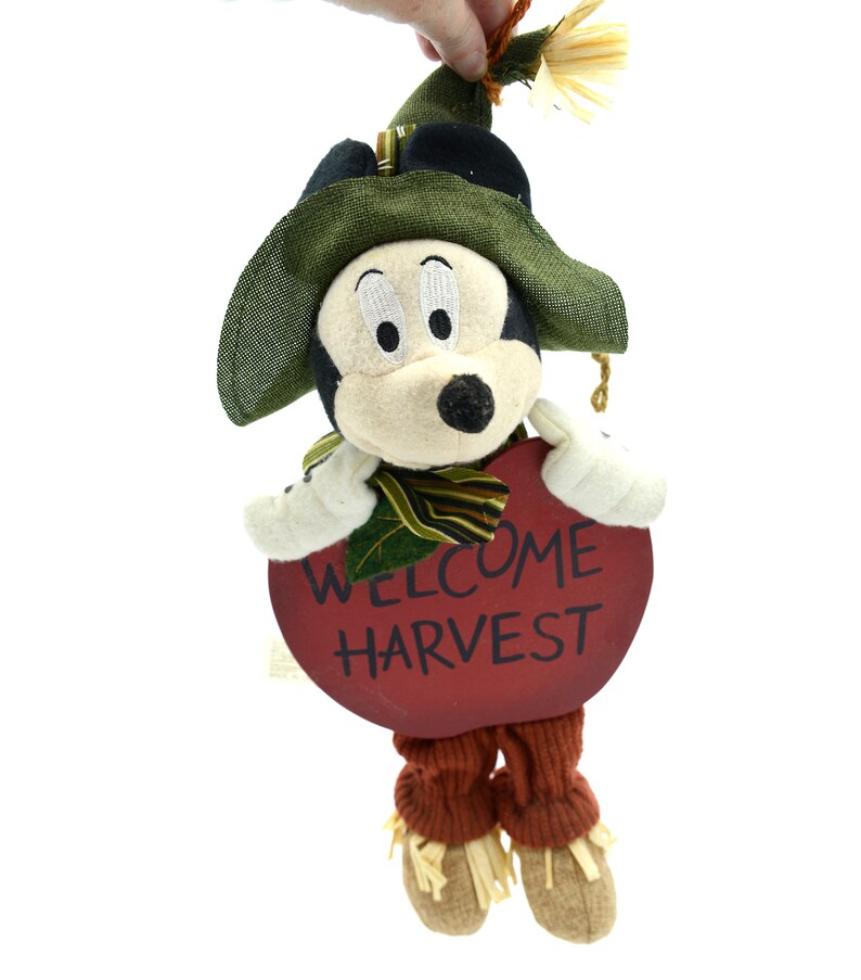 Fall Mickey Mouse Wreath Decor, Plush Door Hanger, Harvest Home Accent ...