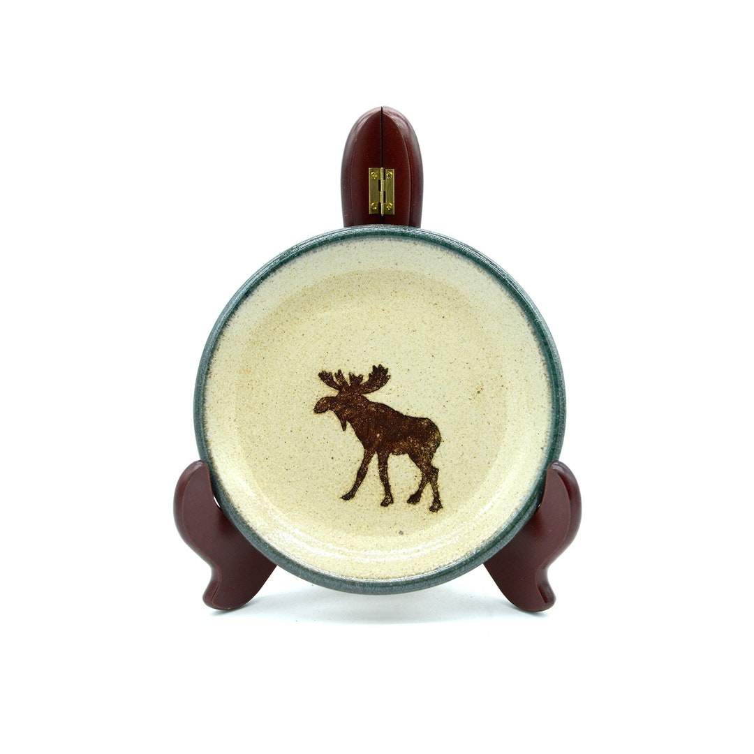 Moose Pottery Plate by Monroe Salt Works | Maine Gifts | Salad Lunch ...