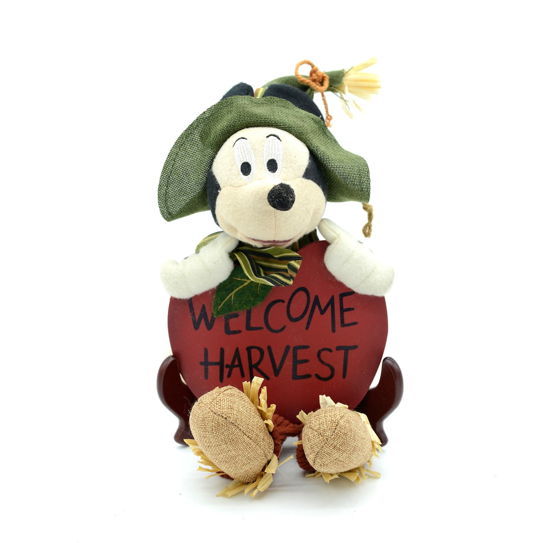 Fall Mickey Mouse Wreath Decor, Plush Door Hanger, Harvest Home Accent ...