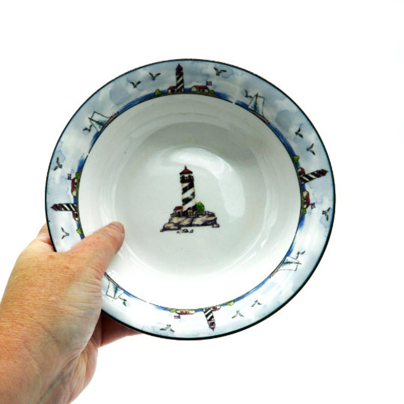 Vintage Coastal Lighthouse Dinnerware by Totally Today, Nautical ...