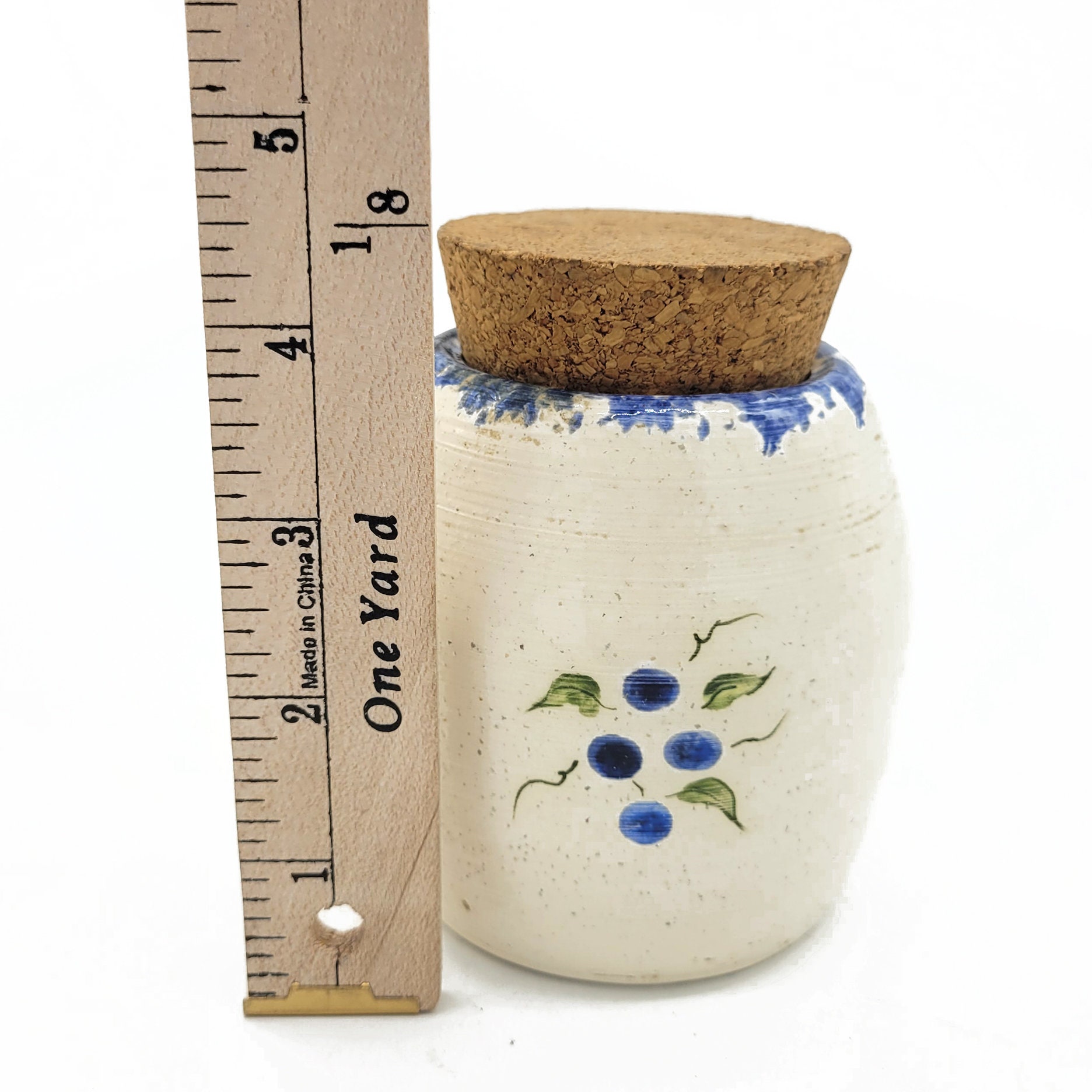 Kenwood Pottery Blueberry Canister, Small Maine Pottery Jar With Cork ...