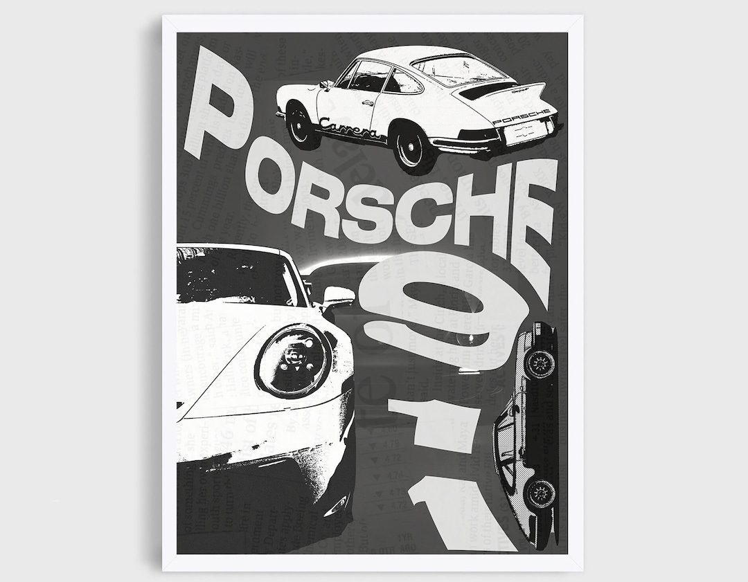 Vintage Porsche 911 Car Poster - Retro Racing Dream | Classic Car Art ...
