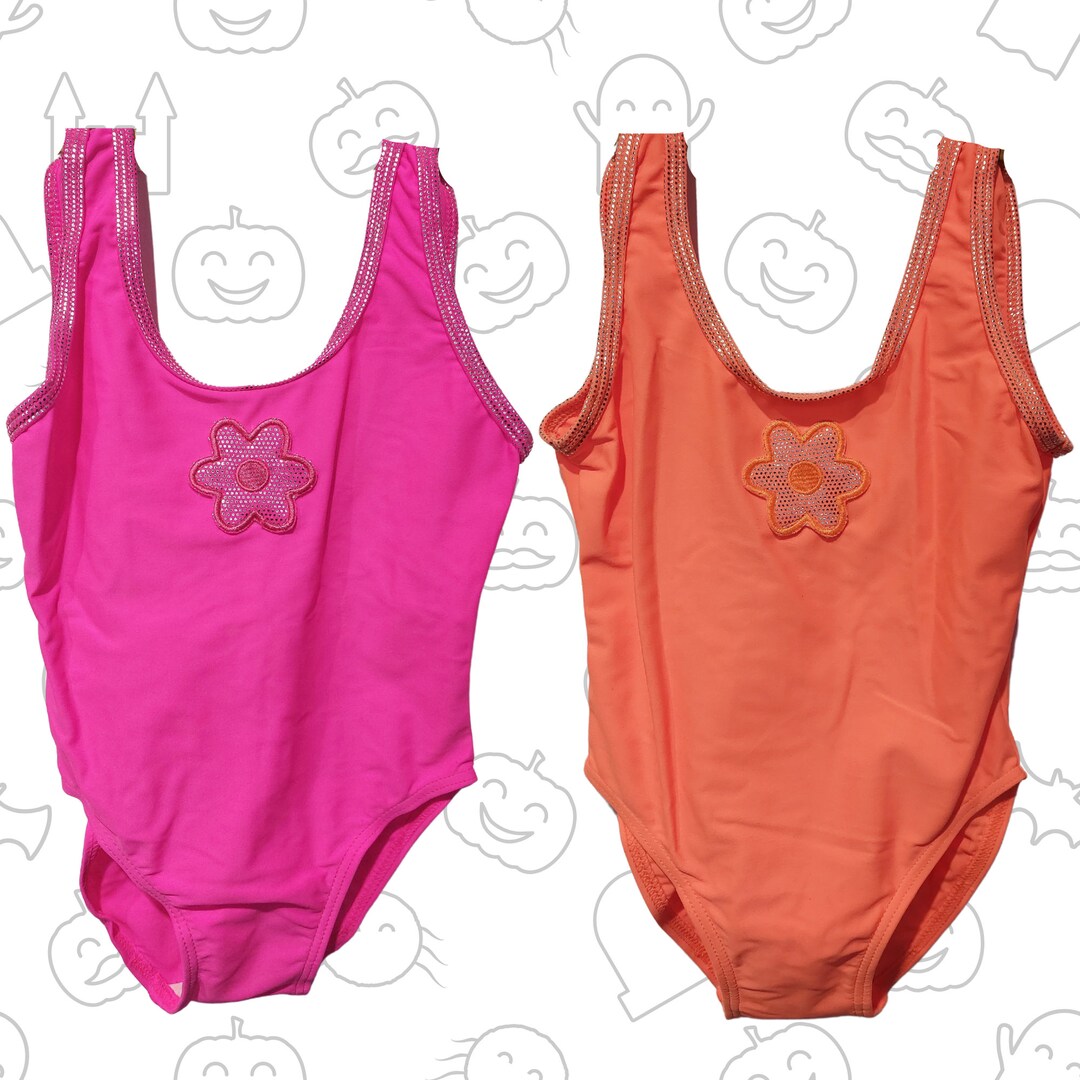 Flo Pink & Flo Orange Swimwear Leotard Gymnastics Children's Costume - Etsy