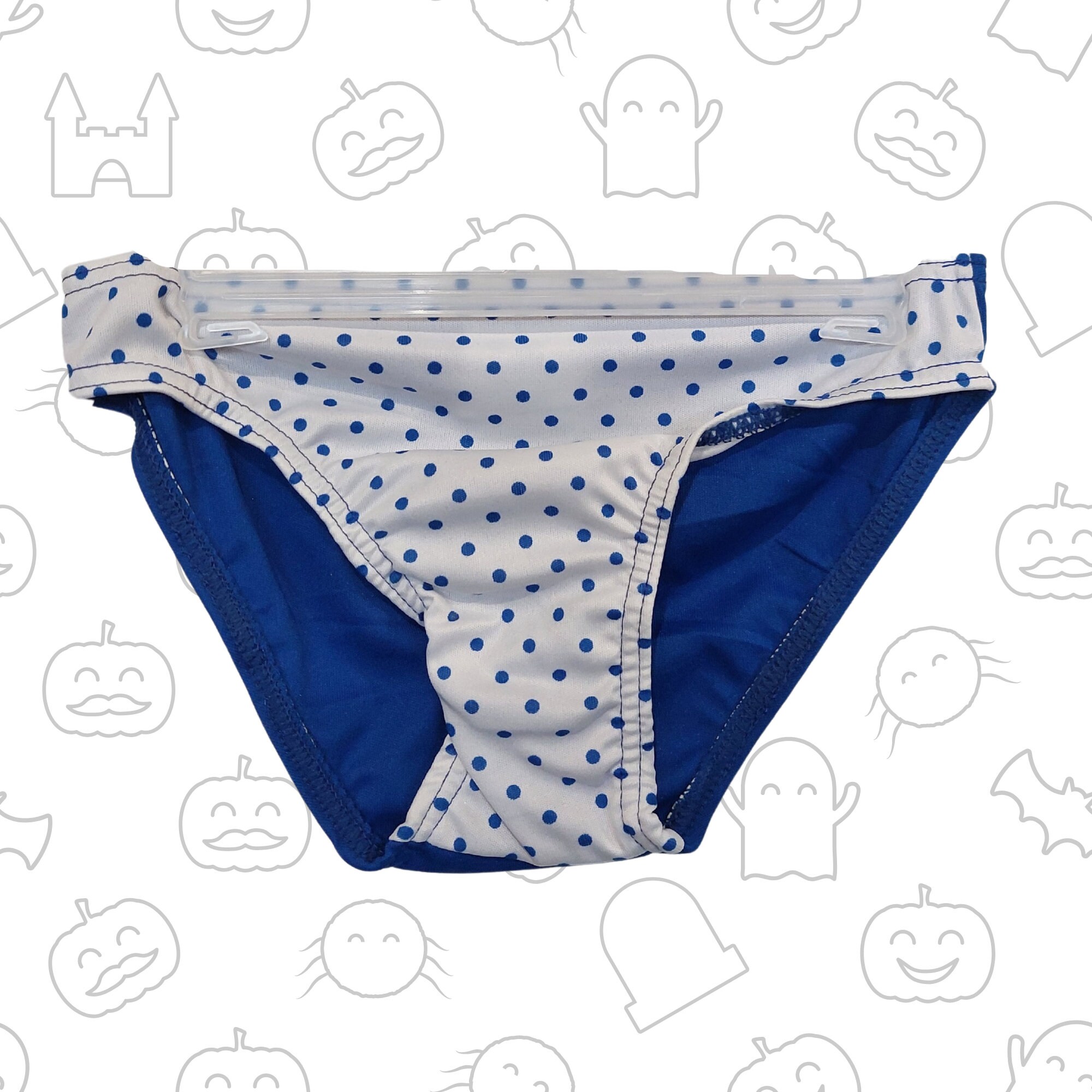 White & Royal Blue Mini Polka Dot Bikini Two Piece Children's Swimsuit ...