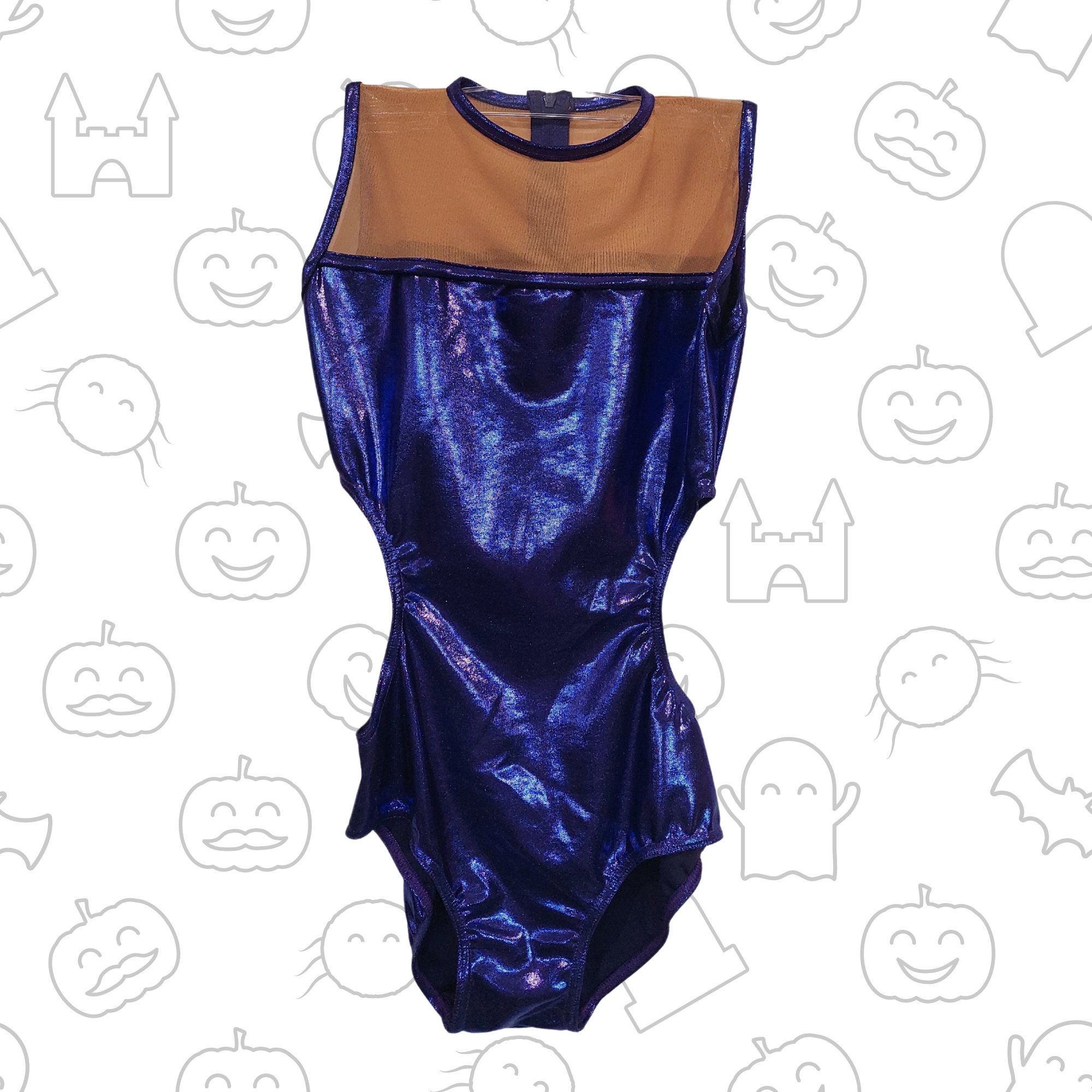 Royal Blue Shimmer Cut-out Mesh Top Leotard Children's Fancy Costume - Etsy