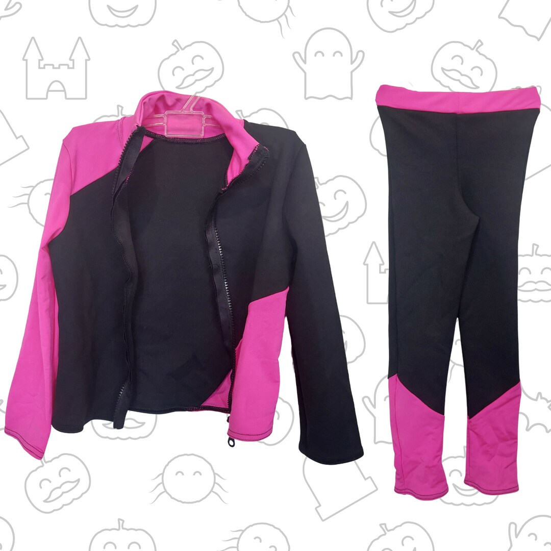 Neon Pink/black Sports Tracksuit Set Children's Fancy Costume - Etsy