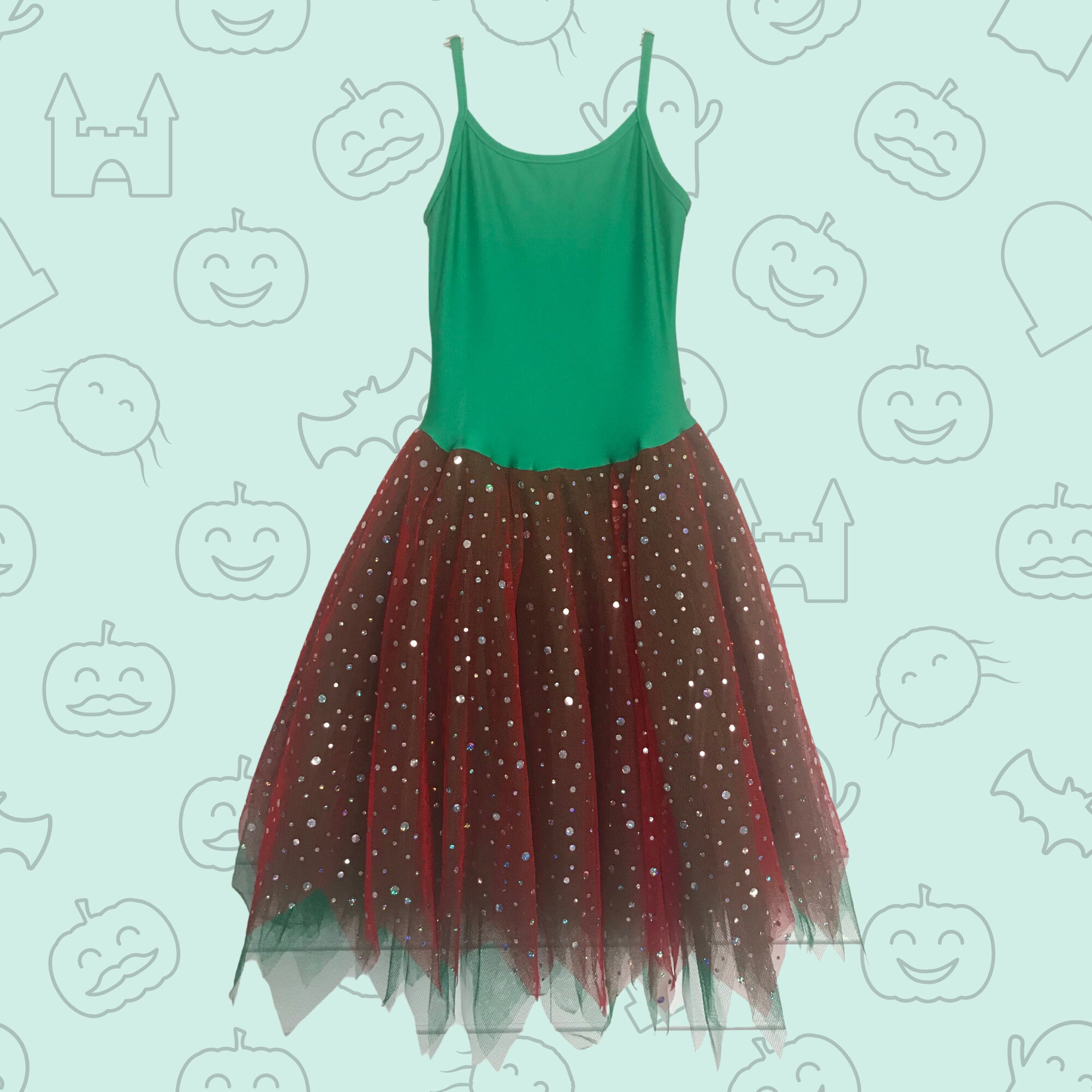 Jade/red Pixie Fairy Sparkle Fancy Tutu Dress Halloween - Etsy