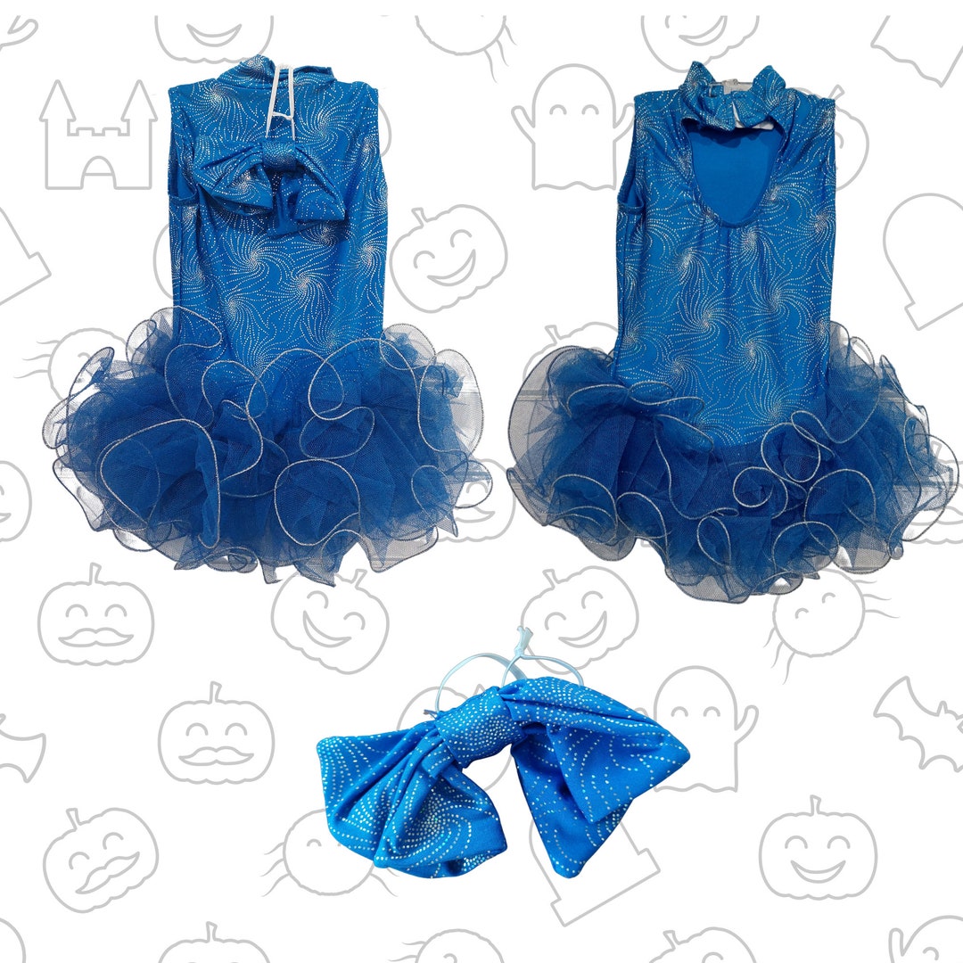 Firework Blue Hologram Tutu Leotard With Hair Bow Accessory Children's ...