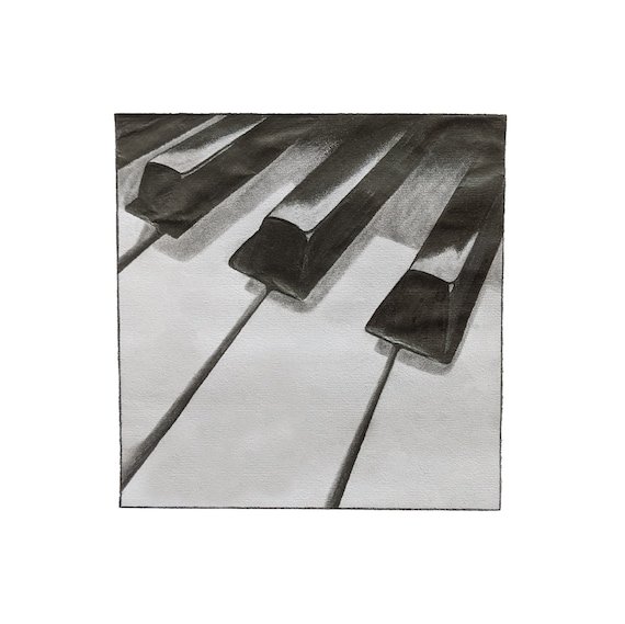 Piano Keyboard Pencil Drawing