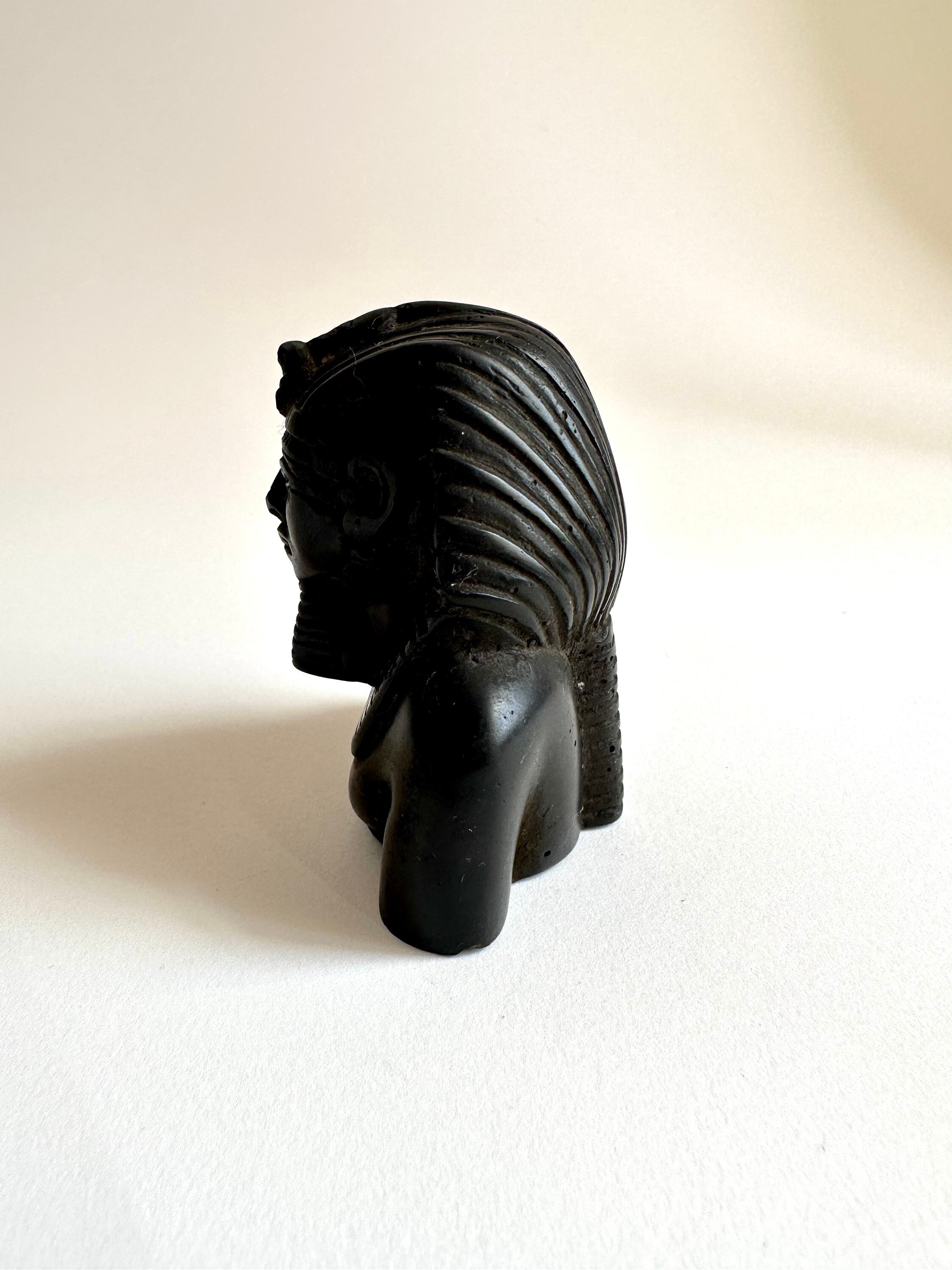 Vintage Small Black Resin Egyptian Pharaoh Bust Statue/figurine - Etsy