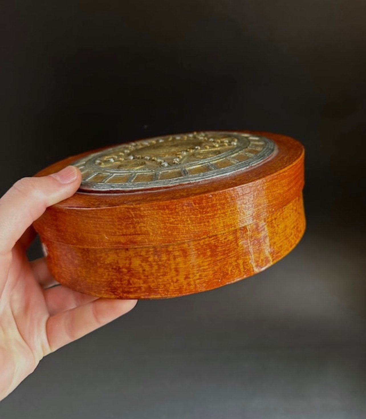 Vintage Paper Mache Trinket Box - Etsy