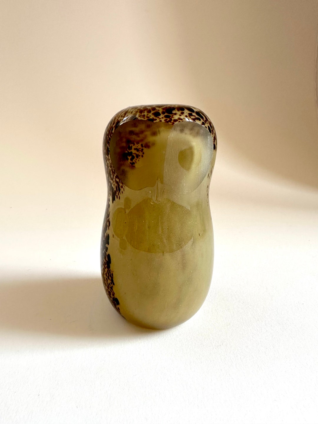 Wedgwood Art Glass Handmade Speckled Owl Paperweight Figurine 10.5cm in ...