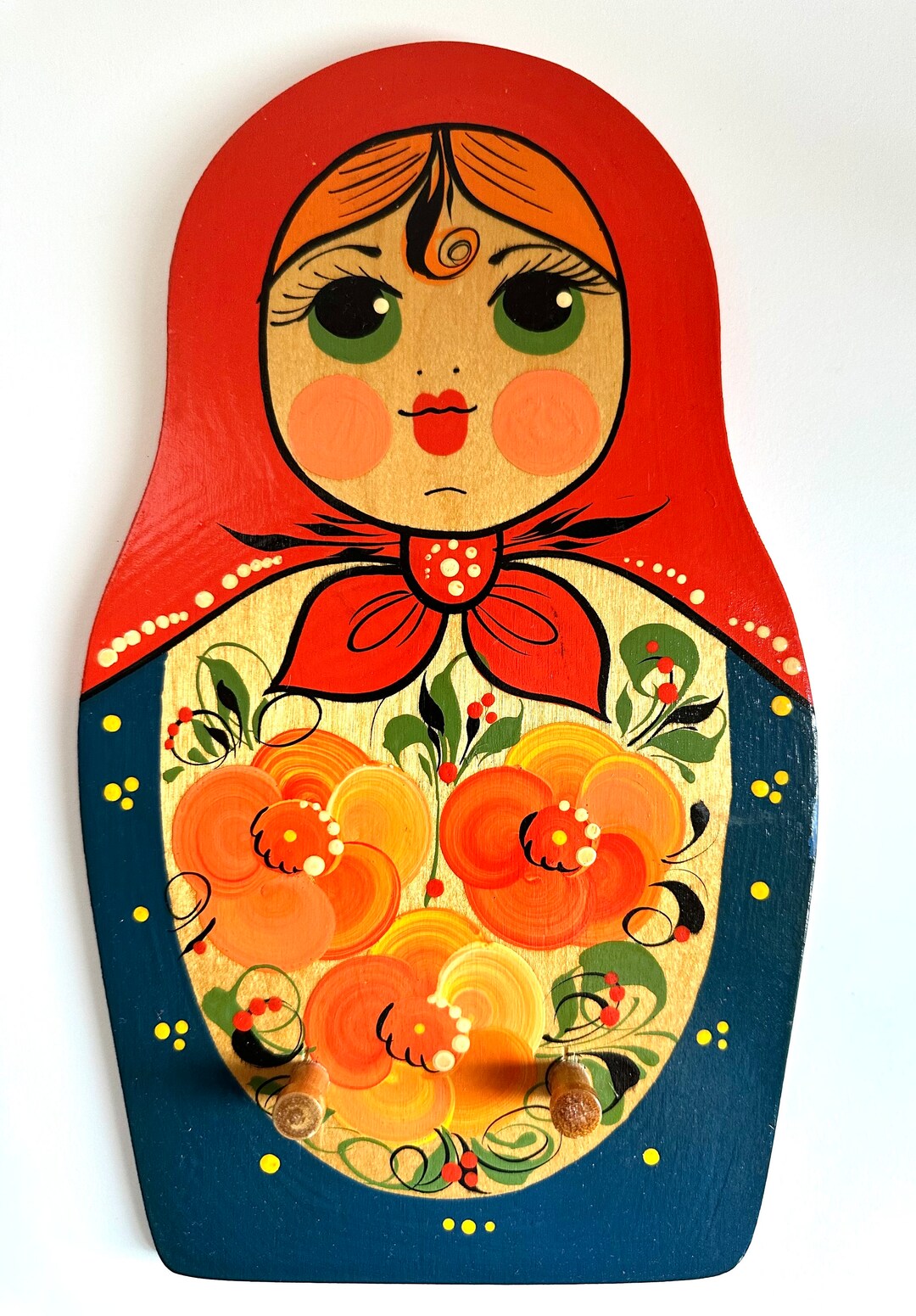 Vintage Wooden Russian Matryoshka Hanger Hand Painted - Etsy