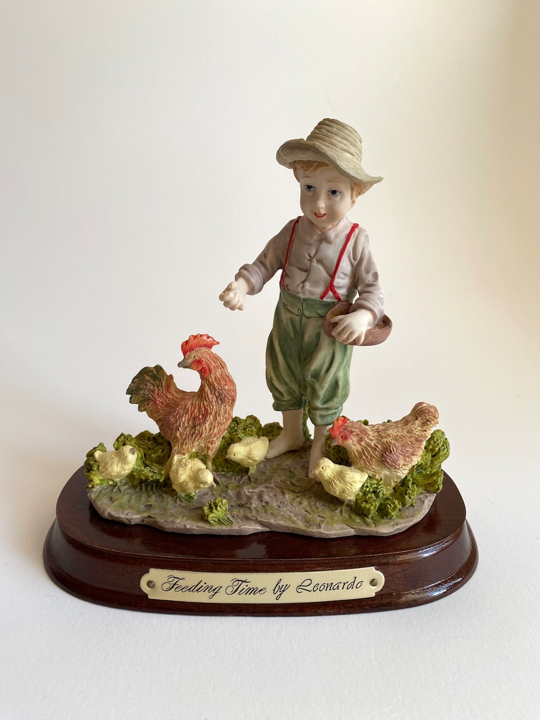 Vintage Leonardo Collection feeding Time Boy Feeding Chicks Figurine ...