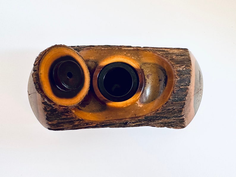 Vintage Australian Solid Wood Inkwell - Etsy