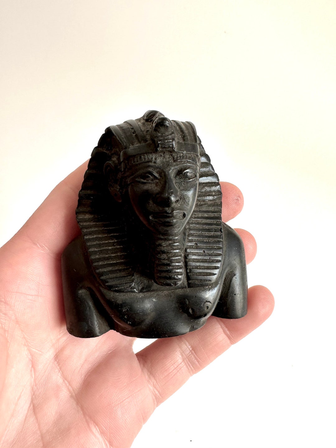 Vintage Small Black Resin Egyptian Pharaoh Bust Statue/figurine - Etsy