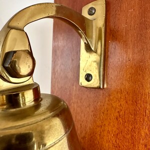 Brass Wooden Mounted Bell Engraved J.devlin Plaque Approx. 26cm X 12cm ...
