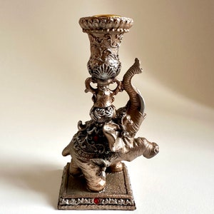 Vintage Elephant Candlestick Holder With Lucky Raised Trunk - Etsy