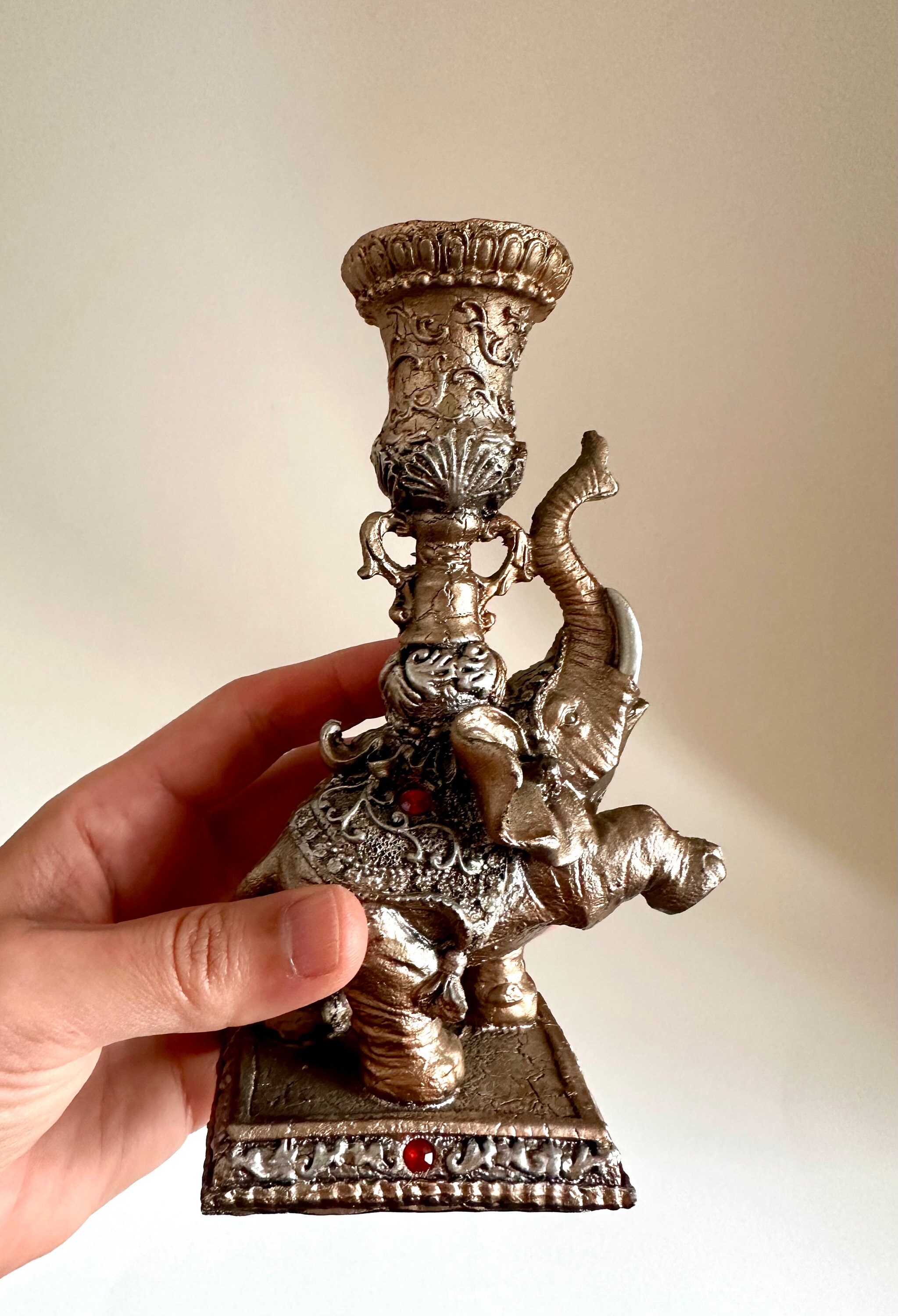 Vintage Elephant Candlestick Holder With Lucky Raised Trunk - Etsy