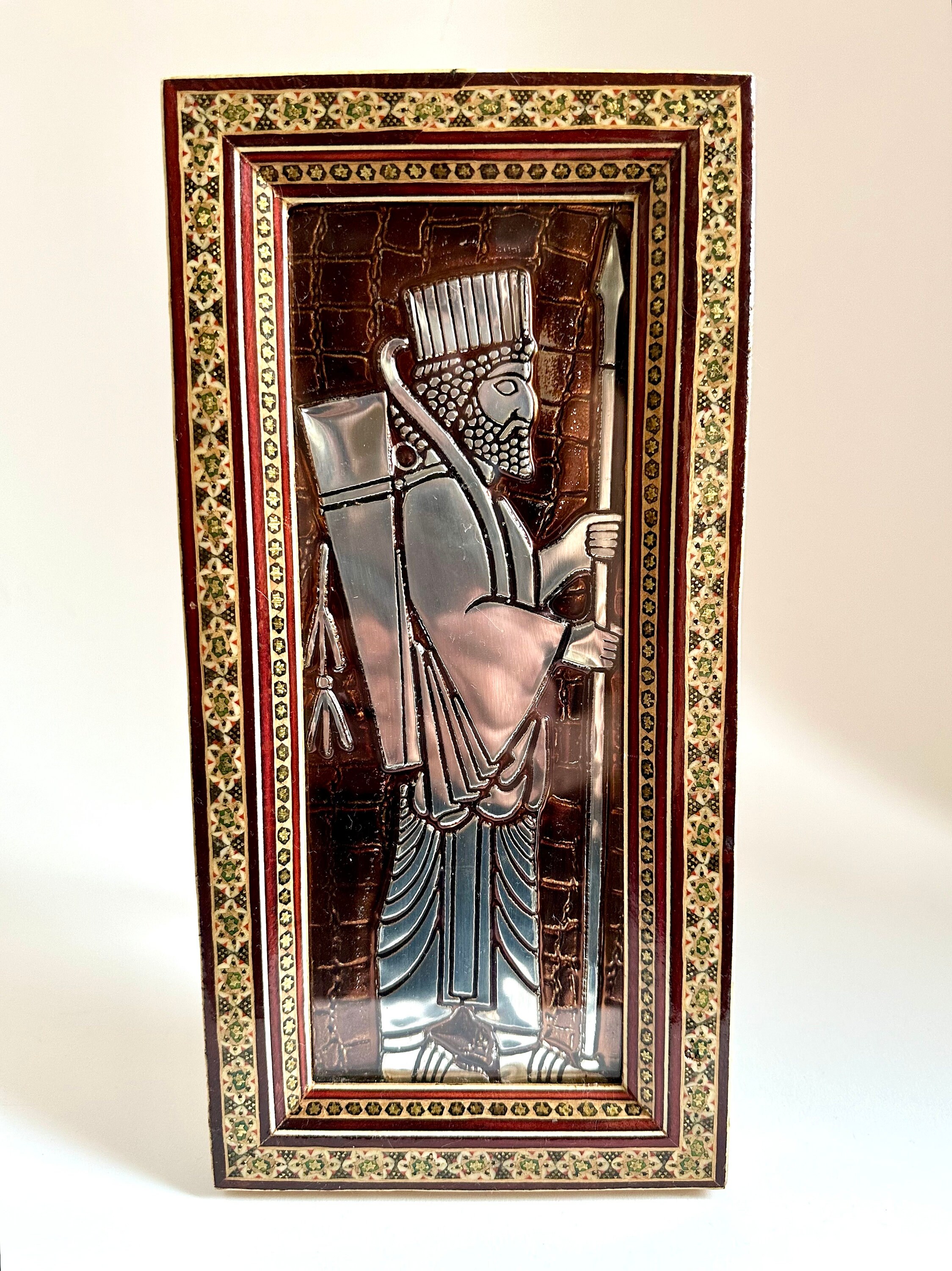 Antique Wood Picture. Middle East Painting Early 20th Century Khatam ...