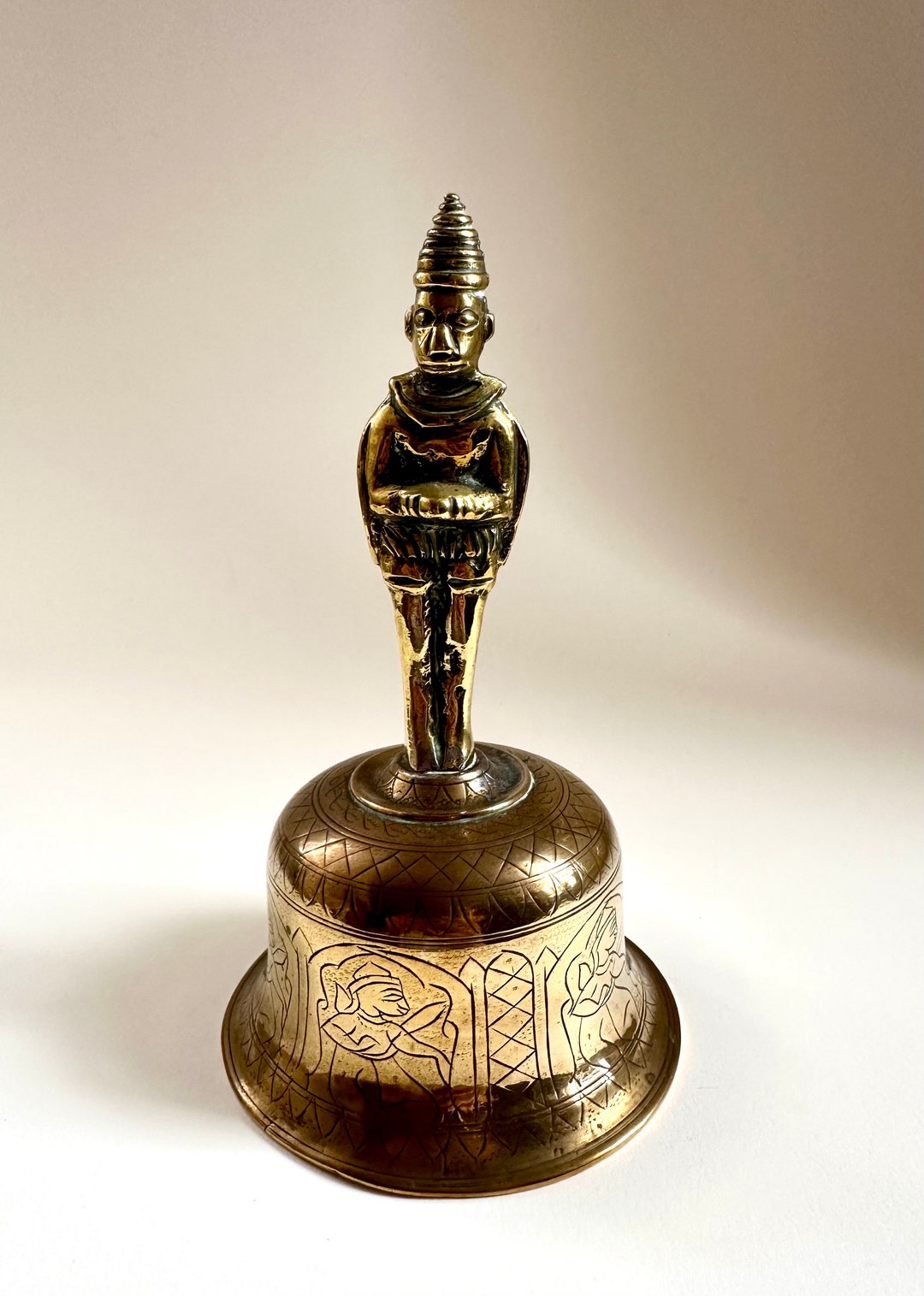 Double Face Brass Bell Perhaps Indian or Tibetan? - Etsy
