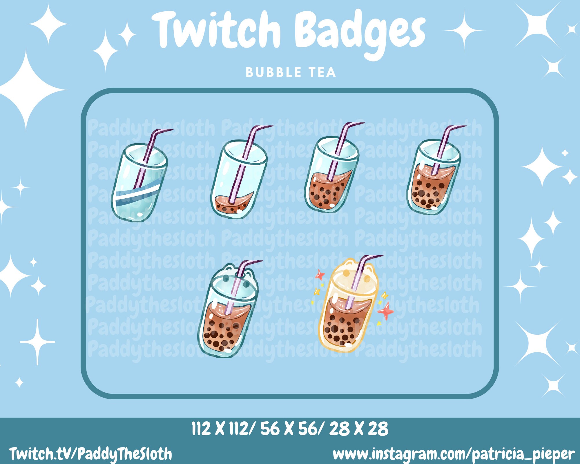 Cute Twitch/youtube Bubble Tea Sub Badges Pack - Etsy