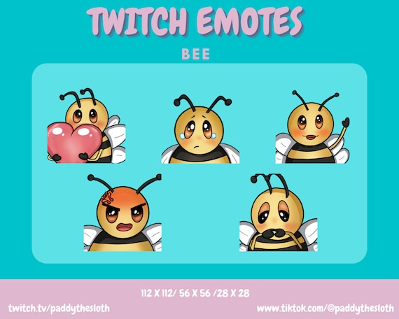 Cute Twitch/discord Bee Emote Pack heartsadheyangryshy - Etsy