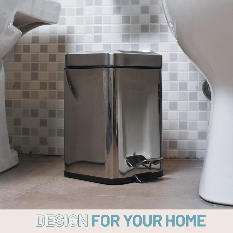 Square Stainless Steel Trash Can 20 Liters/5.3 Gallon - Etsy