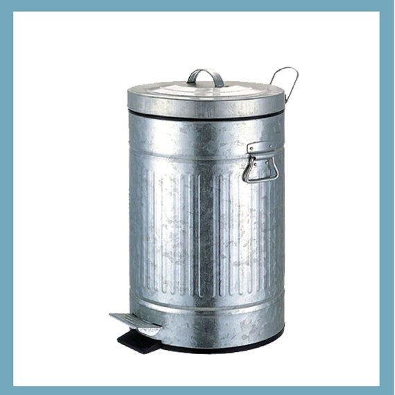 Galvanized Iron Trash Can 20 Liters/5.3 Gal - Etsy