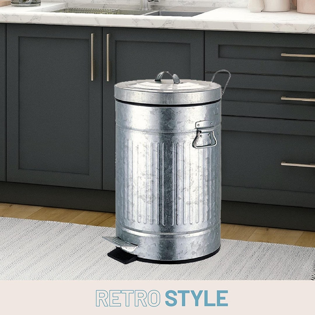 Galvanized Iron Trash Can 20 Liters/5.3 Gal - Etsy