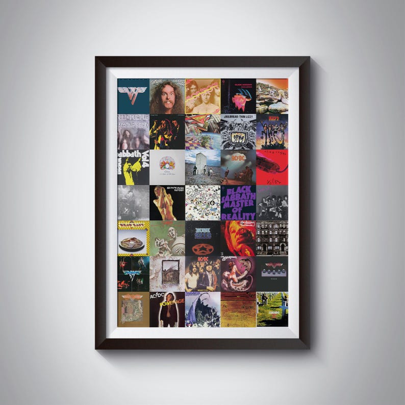 35 Classic Best 1970's Hard Rock Album Covers Poster Print College ...