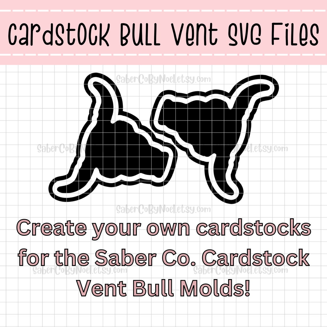 Cardstock Bull Vent SVG for the Saberco. Cardstock Bull Silicone Mold ...