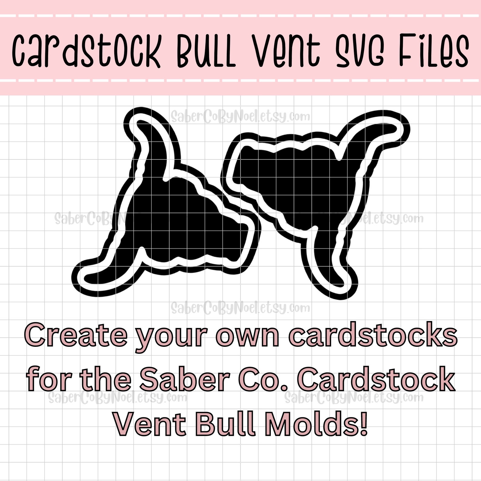 Cardstock Bull Vent SVG for the Saberco. Cardstock Bull Silicone Mold ...