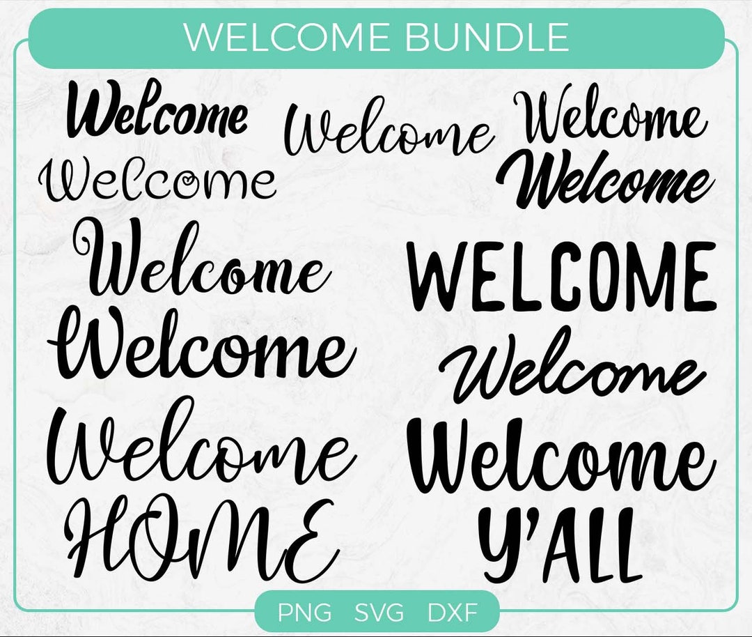 Welcome Svg Bundle Hand Lettered, Welcome Sign Svg, Farmhouse Sign ...