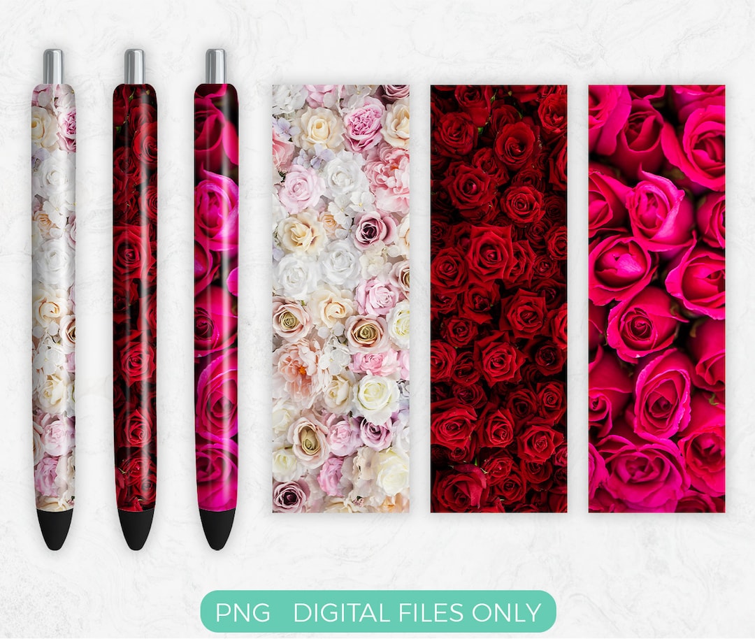 Roses Pen Wrap PNG Sublimation Design, Digital Download - Etsy