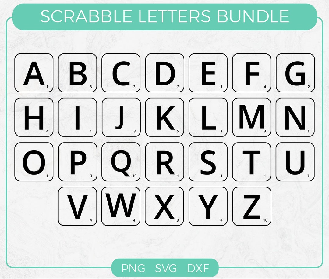 Scrabble Letters SVG Bundle, Scrabble Tiles Clipart, Cut File for ...