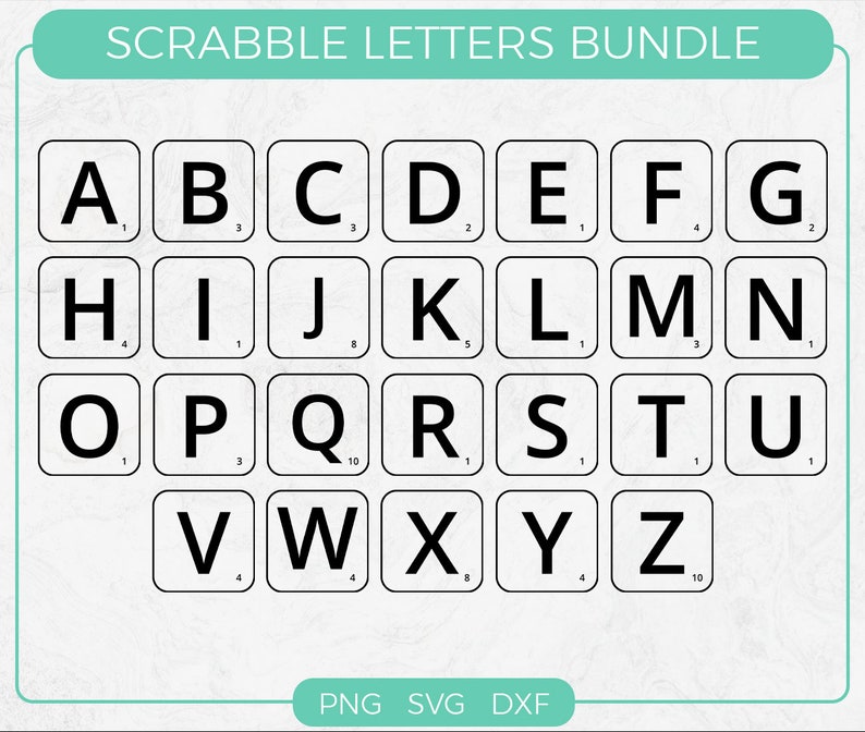 Scrabble Letters SVG Bundle, Scrabble Tiles Clipart, Cut File for ...