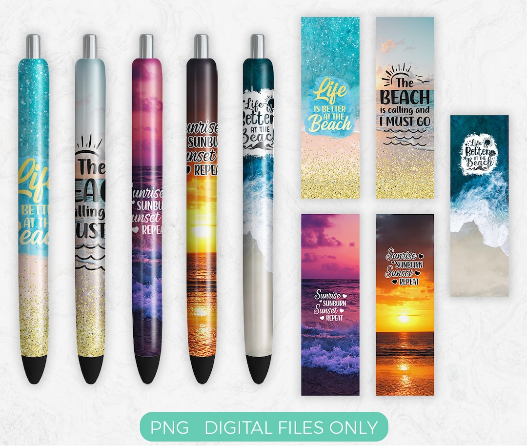 Sea Beach Pen Wrap PNG Sublimation Design, Digital Download - Etsy
