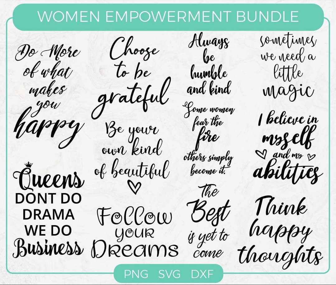 Women Empowerment Svg Bundle Motivational Positive Quotes Girl Power