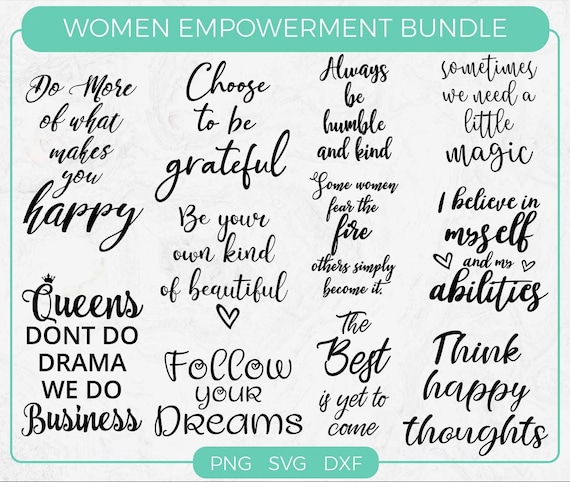 Women Empowerment Svg Bundle Motivational Positive Quotes - Etsy