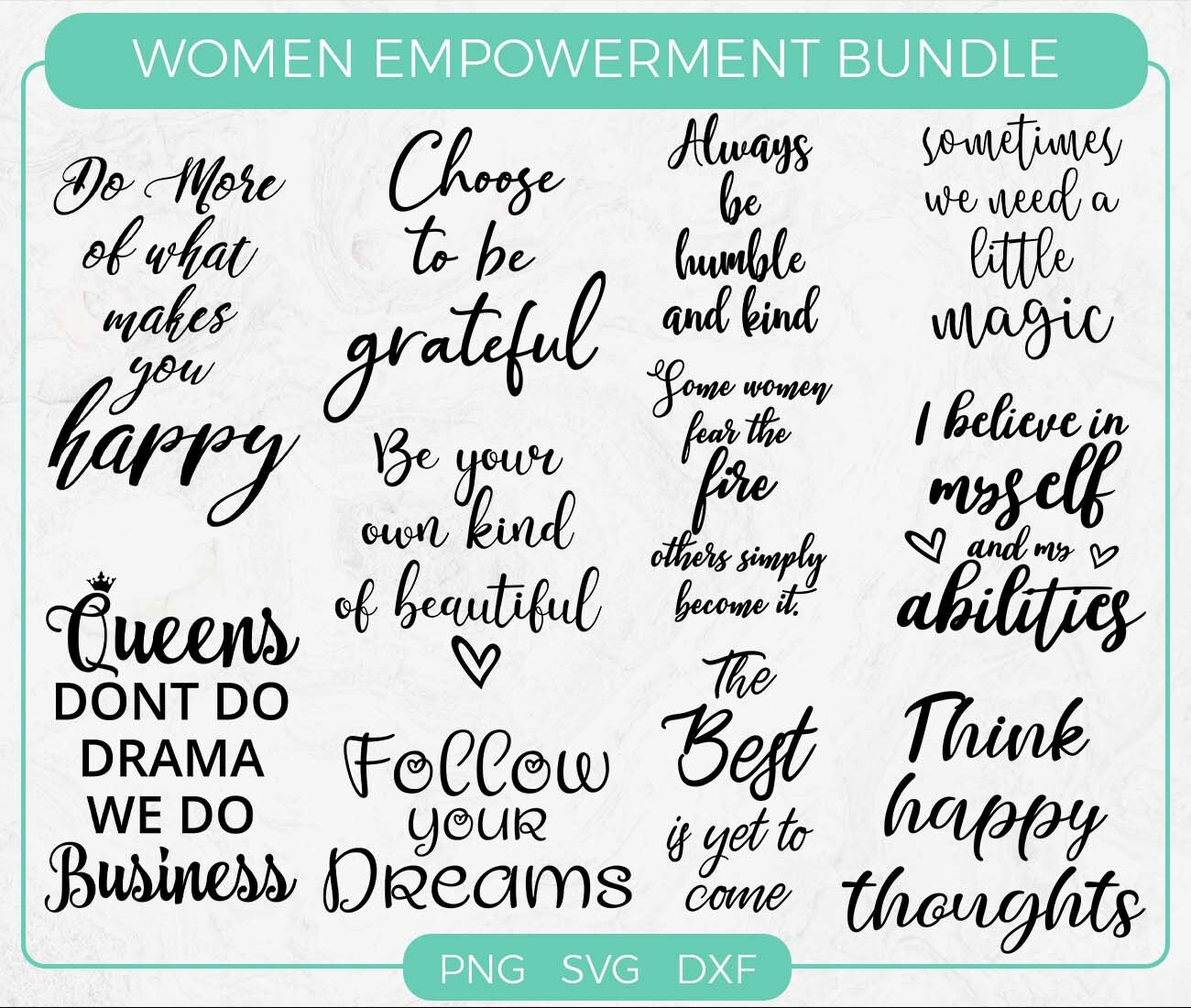 Women Empowerment Svg Bundle, Motivational, Positive Quotes, Girl Power ...