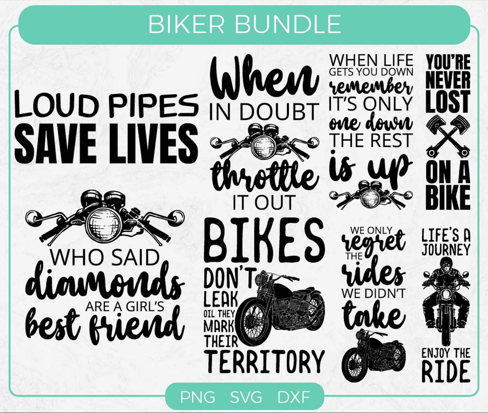 Motorcycle Svg Bundle Biker Svg Motor Bike Sayings And Etsy