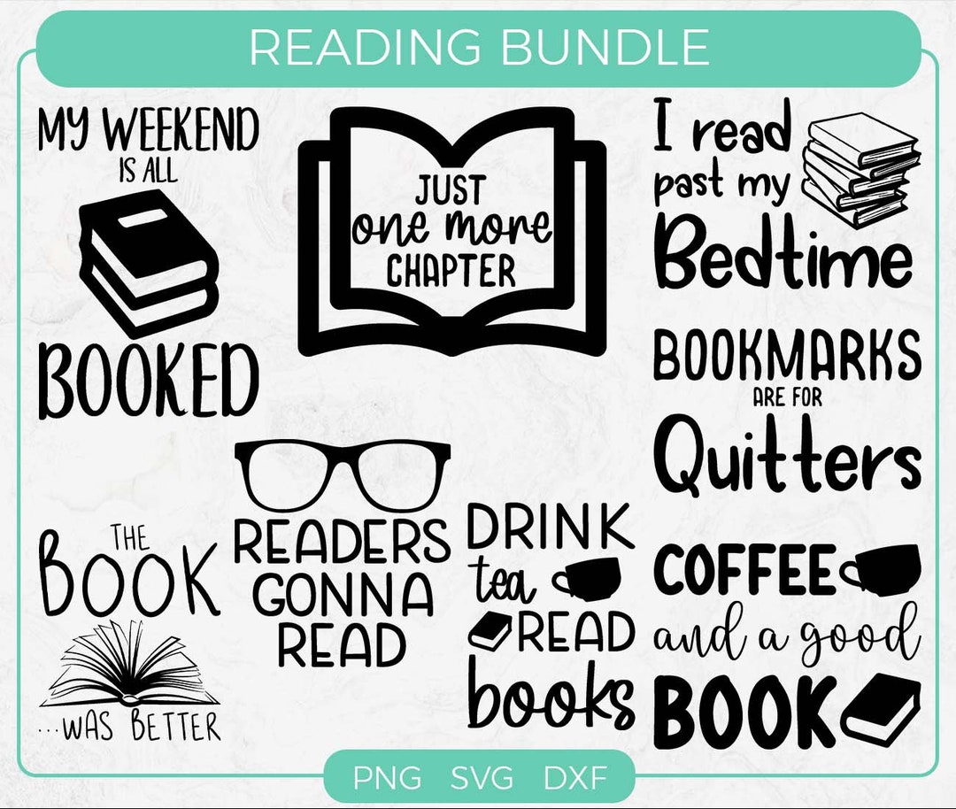 Reading SVG Bundle, School Library Svg, Book Lover Quote and Saying ...