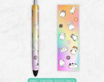Kitten Flower Pen Wrap Template Cat Paw Ink Joy Wrap Download Epoxy Pen ...