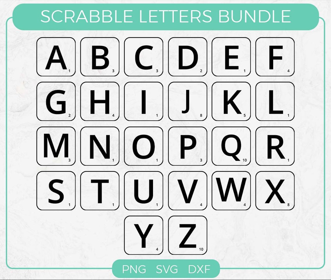 Scrabble Letters SVG Bundle Scrabble Tiles Clipart Cut File - Etsy