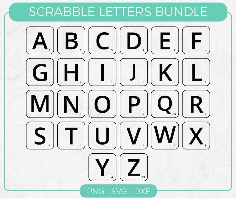 Scrabble Letters SVG Bundle Scrabble Tiles Clipart Cut File - Etsy