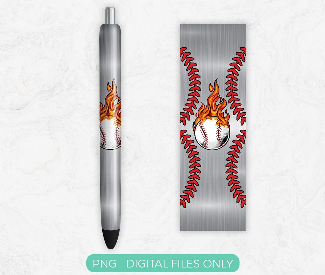 Fire Baseball Pen Wrap PNG Sublimation Design, Digital Download - Etsy ...