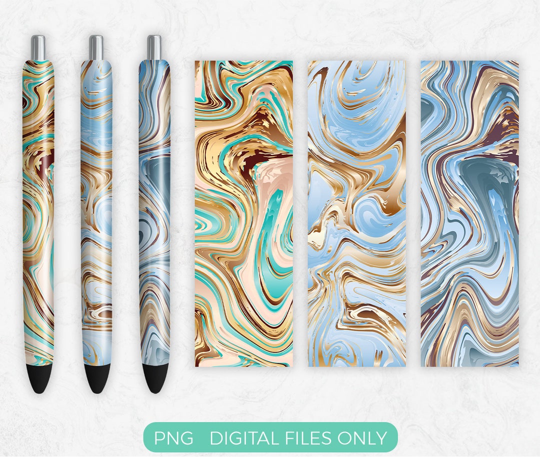 Marble Pen Wrap PNG Sublimation Design Digital Download - Etsy