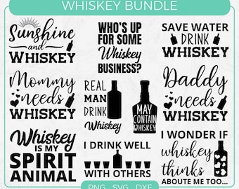 Whiskey SVG Bundle, Drinking Svg, Cricut Cut Files - Etsy