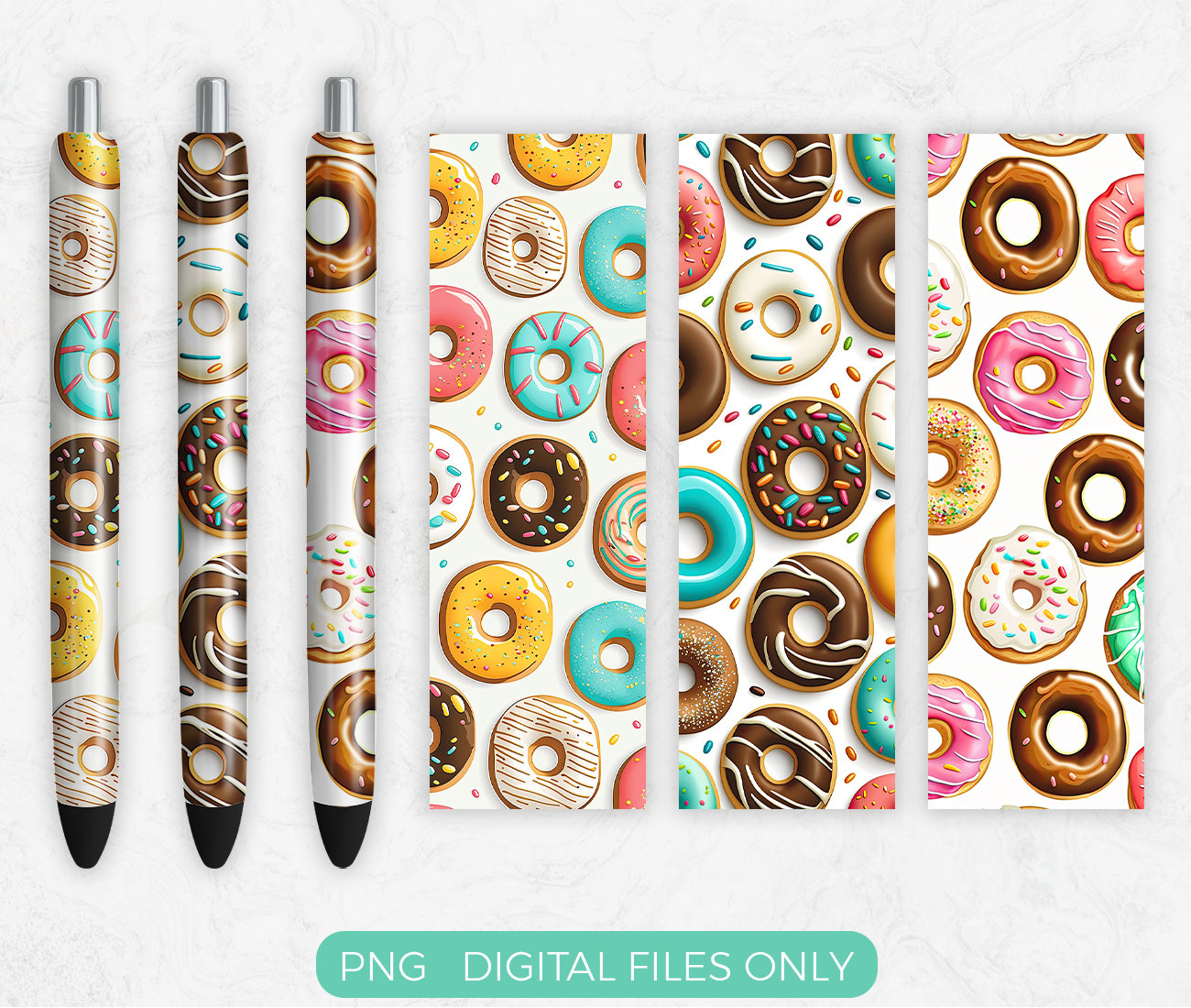 Donut Pen Wrap PNG Sublimation Design, Digital Download - Etsy